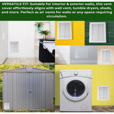 White Air Vent Cover 180x250mm - Interior and Exterior Wall Vents with ...