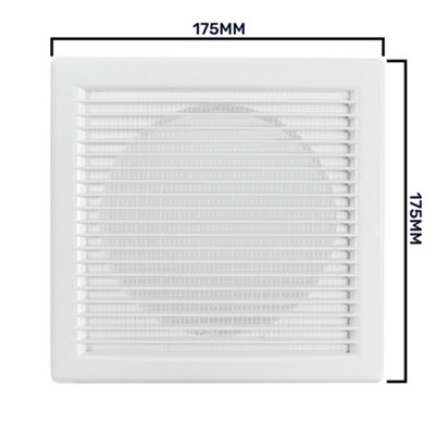 White Air Vent Grille/duct covers with Fly Screen / Anti-Insect Mesh,no ...