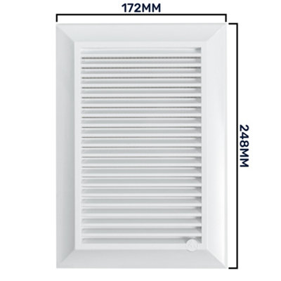 White Air Vent Grille/duct covers with Fly Screen / Anti-Insect Mesh,no ...
