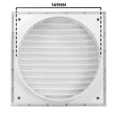 White Air Vent Grille/Duct Covers with Fly Screen/Anti-Insect Mesh,no ...