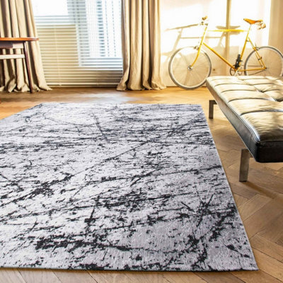 White Anti-slip Flatweave Luxurious Modern for Living Room and Bedroom ...