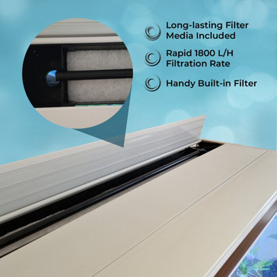 White Aquarium Fish Tank & Cabinet with Complete Starter Kit - Black Gravel