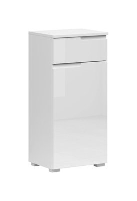 White Bathroom Cabinet Freestanding Storage Unit with Drawer White ...