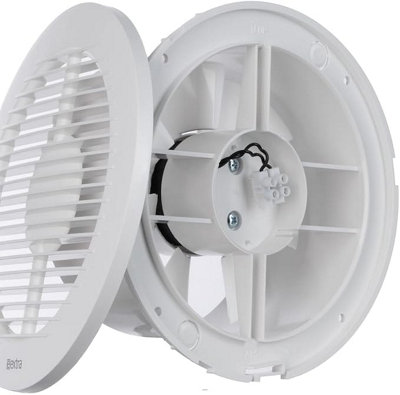 White Bathroom Extractor Fan 6 inch Wall & Ceiling Mount 150mm Round ...