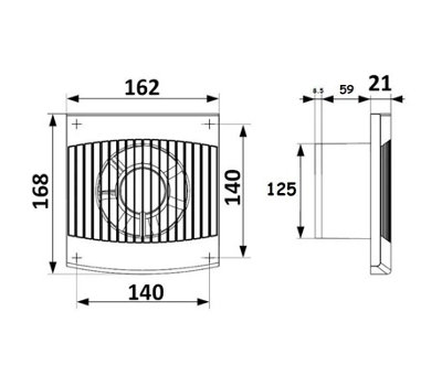 White Bathroom & Kitchen Extractor Fan 125mm with Non-Return Valve ...