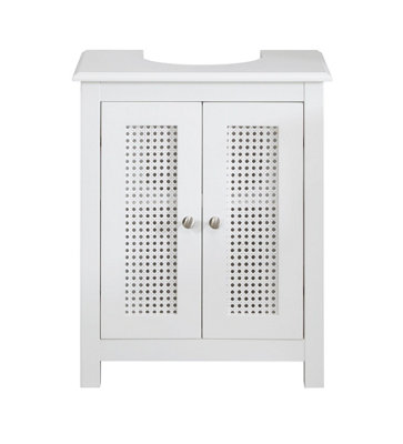 White Bathroom Under Basin Storage Cabinet