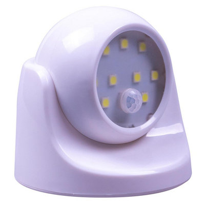 White Battery Powered PIR Motion Sensor LED Security Light - 85 Lumen ...