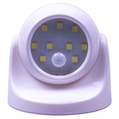 White Battery Powered PIR Motion Sensor LED Security Light - 85 Lumen ...