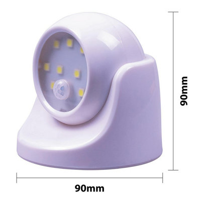 White Battery Powered PIR Motion Sensor LED Security Light - 85 Lumen ...