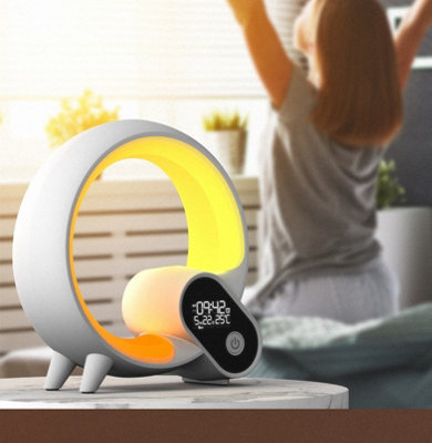 White Bluetooth Alarm Clock Smart Wake Up Light