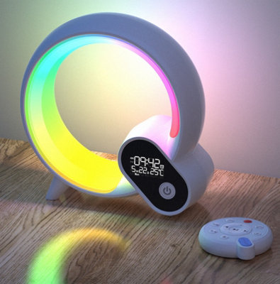 White Bluetooth Alarm Clock Smart Wake Up Light