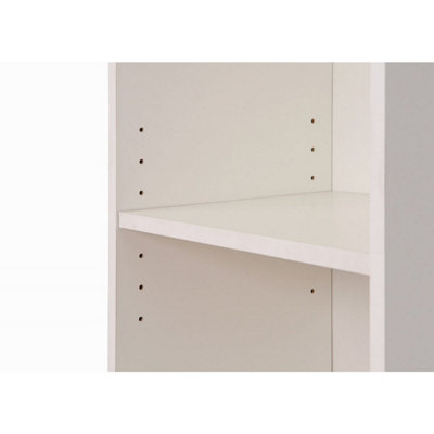 White Bookcase 3 Tier Narrow Shelving Storage Unit Living Room Bedroom