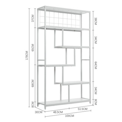 Buy White Bookshelf Storage Rack with Open Shelves for Office at B&Q