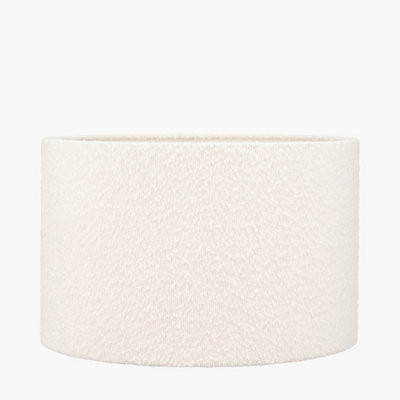 White Boucle Cylinder Lampshade