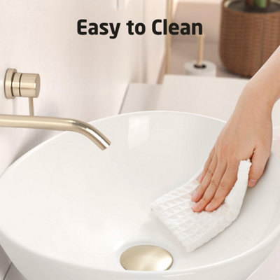 White Bowl Sink Oval Bathroom Sink 41cm x 34cm x 15cm
