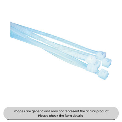 White Cable Ties High Grade Nylon 2.5X200MM T18L Pack Qty 100