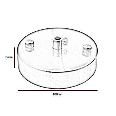 White Ceiling Rose Light Fitting 100mm Metal Single Outlet Cover Plate ...