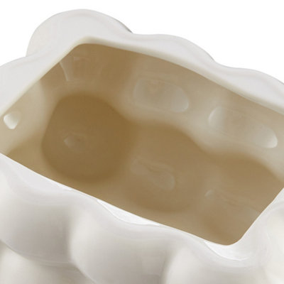 White Ceramic Tissue Box Cover Tissue Holder for Desk Bathroom Kitchen ...