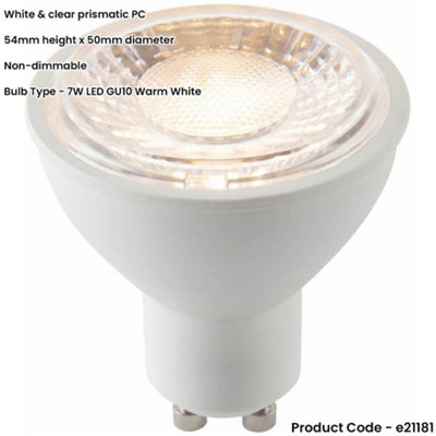 White & Clear 7W GU10 SMD LED Light Bulb - Non-dimmable Warm White ...