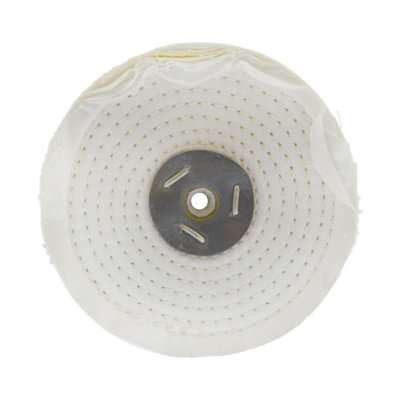 White Close Stitched Metal Polishing Buffing Mop 6" x 2" 4 section 2nd ...