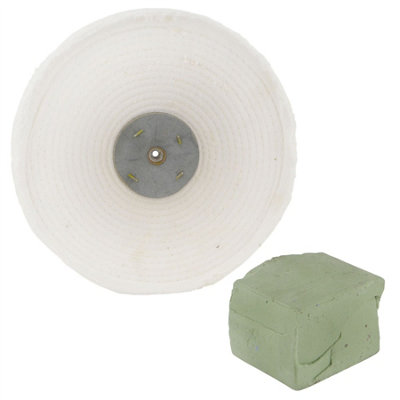 White Close Stitched Polishing Buffing Mop 10" x 1" 2 Row With Compound ...