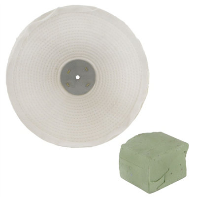 White Close Stitched Polishing Buffing Mop 12" x 0.5" 1 Row With ...