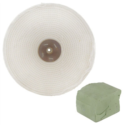 White Close Stitched Polishing Buffing Mop 12" x 1.5" 3 Row With ...