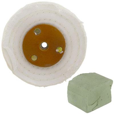 White Close Stitched Polishing Buffing Mop 4" x 1.5" 3 Row With ...