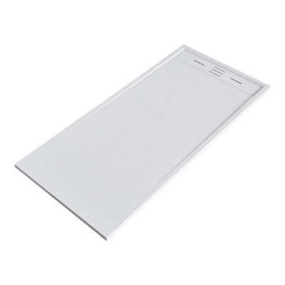White Coated Rectangular Shower Tray with Drain for Enclosures Cubicles ...
