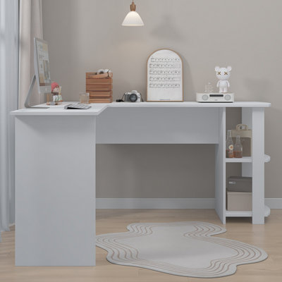 White Corner Computer Desk - Perfect for Home Office