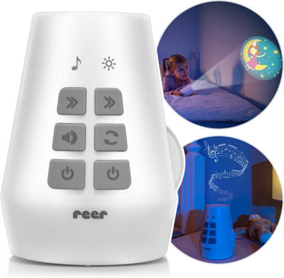 White Dreambeam Motif Projector LED Night Lamp for Children with Lullabies