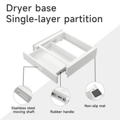 White Dryer Washing Machine Stacking Kit with Slide-Out Drawer