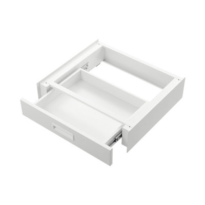 White Dryer Washing Machine Stacking Kit with Slide-Out Drawer