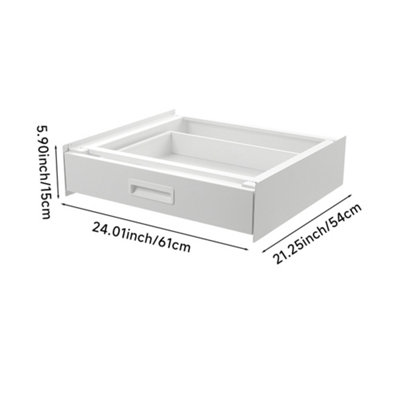 White Dryer Washing Machine Stacking Kit with Slide-Out Drawer