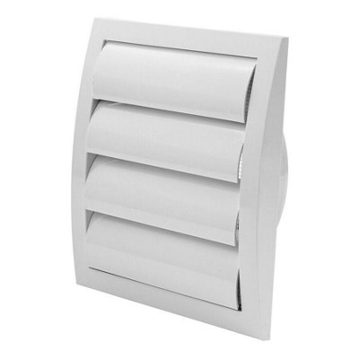 White Duct Gravity Flaps 190mm x 190mm / 150mm Vent Cover | DIY at B&Q