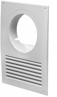 White Duct Plate with 100mm Flange and Air Vent Grille