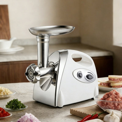 White Electric Manual Meat Grinder Kitchen Tool