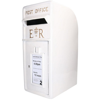 Buy White ER Royal Mail Post Mail Letter Box Replica Cast Iron Post ...