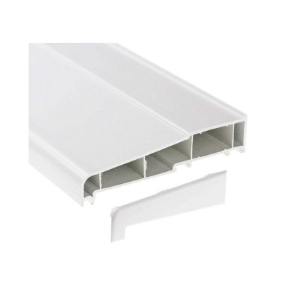 White Eurocell UPVC Pair Window and Door Cill End , External Sill Covers