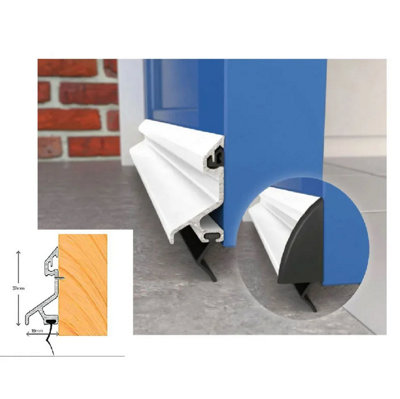 White Expelex Aluminium Door Draught Excluder Rain Deflector Weather ...