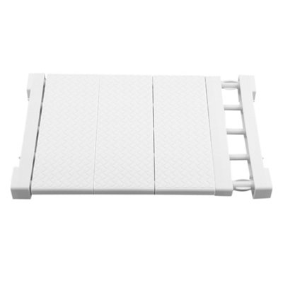 White Extendable Wardrobe Storage Divider Adjustable Wall Mounted ...