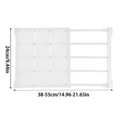 White Extendable Wardrobe Storage Divider Adjustable Wall Mounted ...