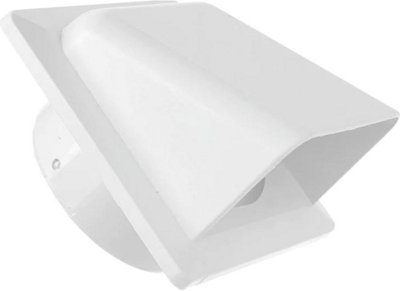 White External Vent Cover -100mm Hooded Cowl with Backdraft Shutter ...