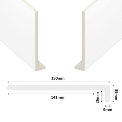 White Fascia Board Cover Capping Board - Window Sill Cover - (L) 5m x ...