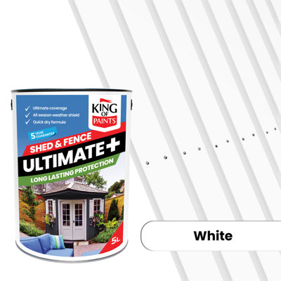 White Fence Paint For All exterior wood King of Paints 5Litres | DIY at B&Q