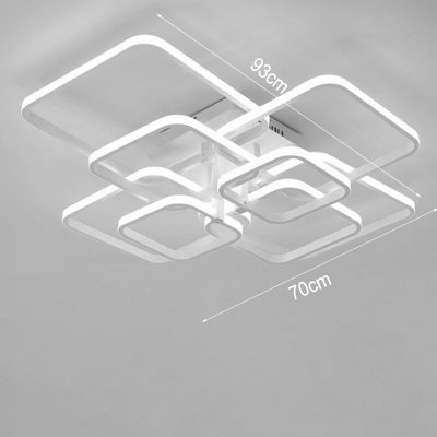 White Frame Square Contemporary LED Energy Efficient Semi Flush Ceiling ...