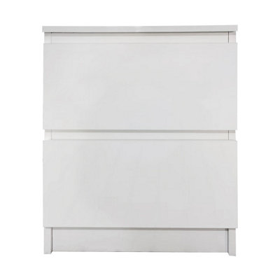 White Gloss Deep Drawer Chest of Drawers (2 Drawers)