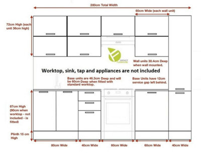 White Gloss Kitchen Cabinets Set 11 Units Modern Slim Larder Storage ...