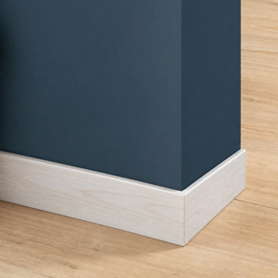 White Grained Plastic Skirting Board - Intense Water Resistant Skirting ...