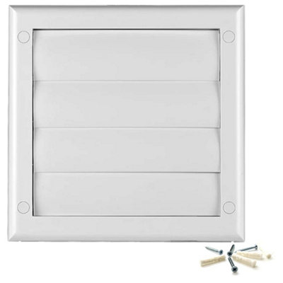 White Gravity Grille 125 mm / 5" External Ducting Air Vent with Round ...